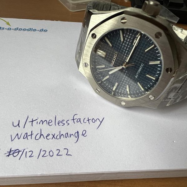 [WTS] Seiko Mod Blue AP Style waffle dial mod | WatchCharts