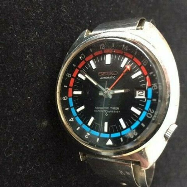 Seiko Navigator Timer Running Rare Automatic Watch | WatchCharts ...