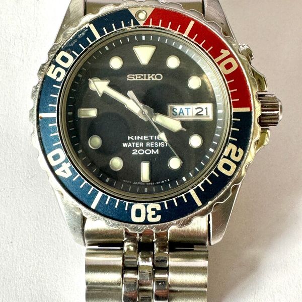 Seiko 'Pepsi' Men's diving Watch - 5M63-0A10 Kinetic 200m | WatchCharts ...