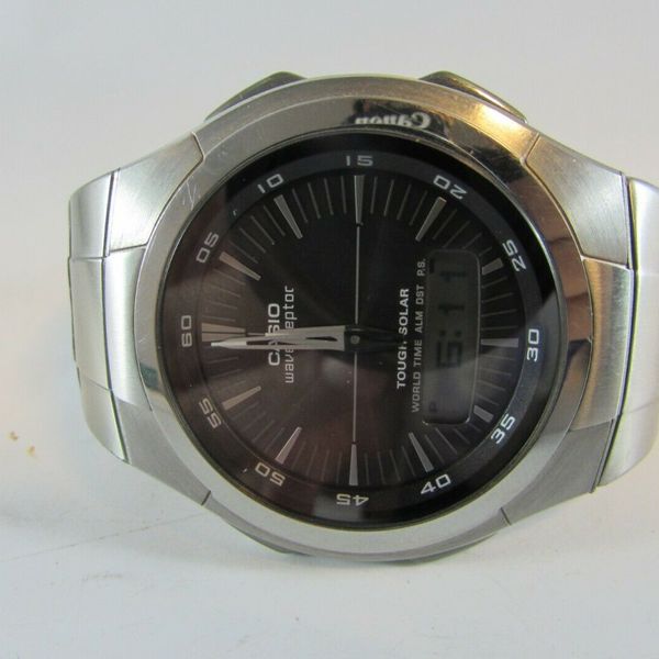 CASIO WAVE CEPTOR TOUGH SOLAR ILLUMINATOR WORLD TIME WVH-100 GENT WATCH ...