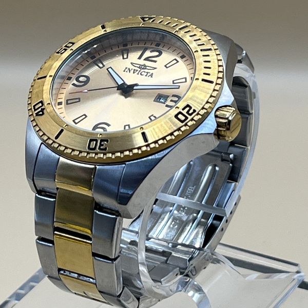 Invicta Men 13996 Pro Diver Two Tone Champagne Dial Stainless Steel ...