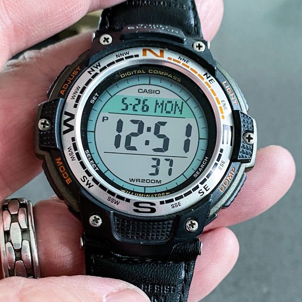 Casio SGW100B, Compass, Thermometer, Digital, 5 Alarms, World Time ...