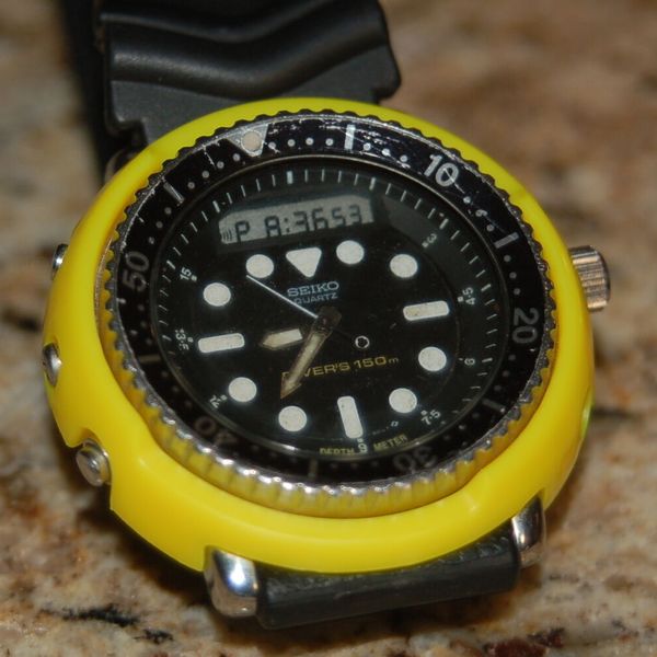 seiko H558-5000/5009 ARNIE YELLOW DURABLE PLASTIC shroud tuna ...