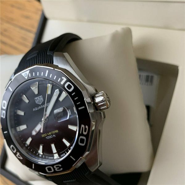Tag Heuer Aquaracer Black Sunray Dial Mens Watch WAY101A.FT6141 RUBBER ...