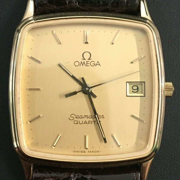 VINTAGE OMEGA SEAMASTER QUARTZ GOLD FILLED BATTERY MENS WATCH ...