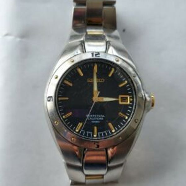 Mens Seiko Perpetual Calendar 8F56-0150 Steel Watch-READ | WatchCharts ...