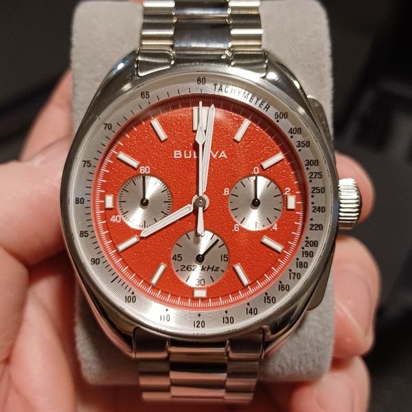 Bulova Lunar Pilot 43.5mm Chronograph Watch - "Blood Moon" Red Dial ...