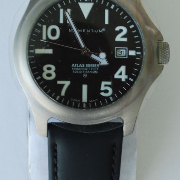 Men's Momentum St. Moritz Atlas Titanium Watch Leather Strap - Brand ...
