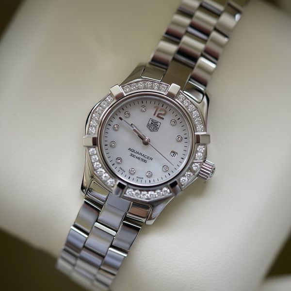 FS:Ladies Tag Heuer Aqua Racer with factory diamond dial and bezel ...