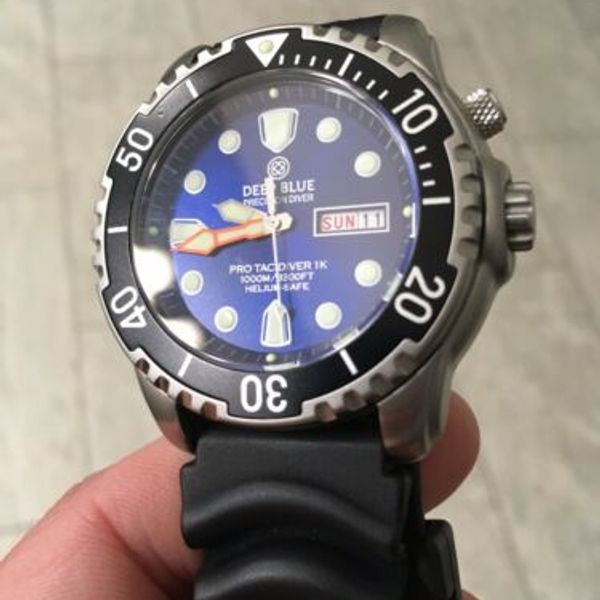 Deep Blue Pro Tac Precision Diver 1000m Water Resistant 46mm Quartz ...