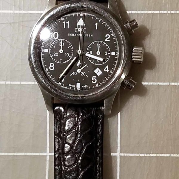 IWC DER FLIEGER CHRONOGRAPH WATCH REF 3741 QUARTZ PILOT CHRONO DATE ...