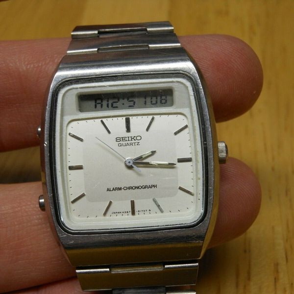 Seiko H357-5109 Alarm Chronograph Analog Digital Display Ani Dig James ...