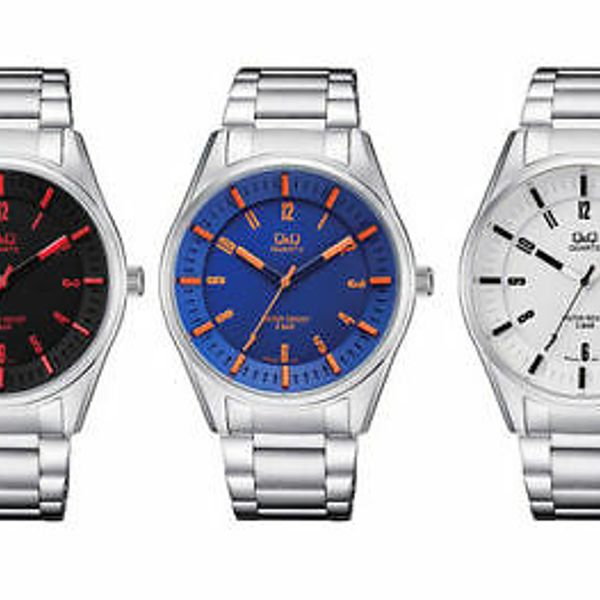 Watch man q&q by Citizen Only Time Steel WR 5 Bar Blue Black or White ...