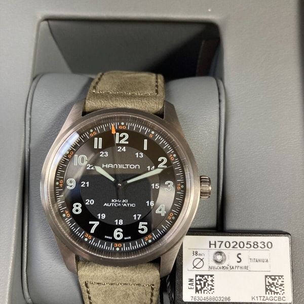Hamilton Khaki Field Titanium Automatic 38mm - H70205830 | WatchCharts ...