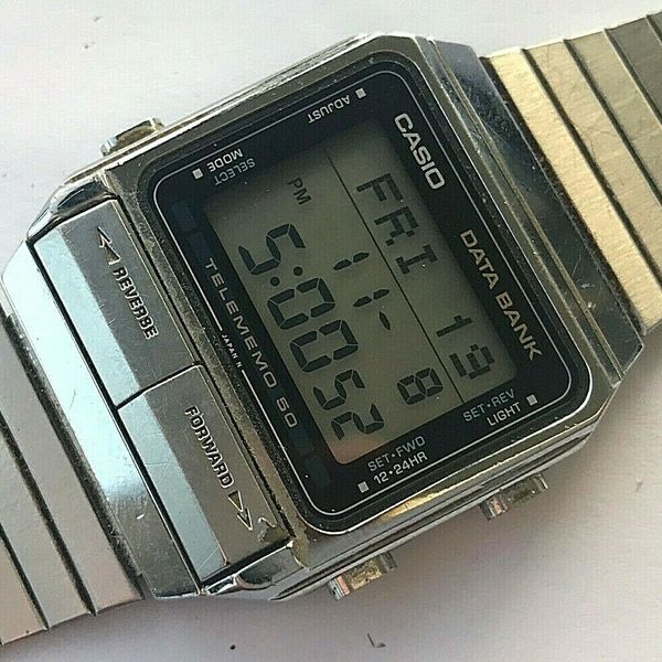 Vintage 1984 Casio Data Bank Telememo DB-510 day/date stainless steel mens watch | WatchCharts ...