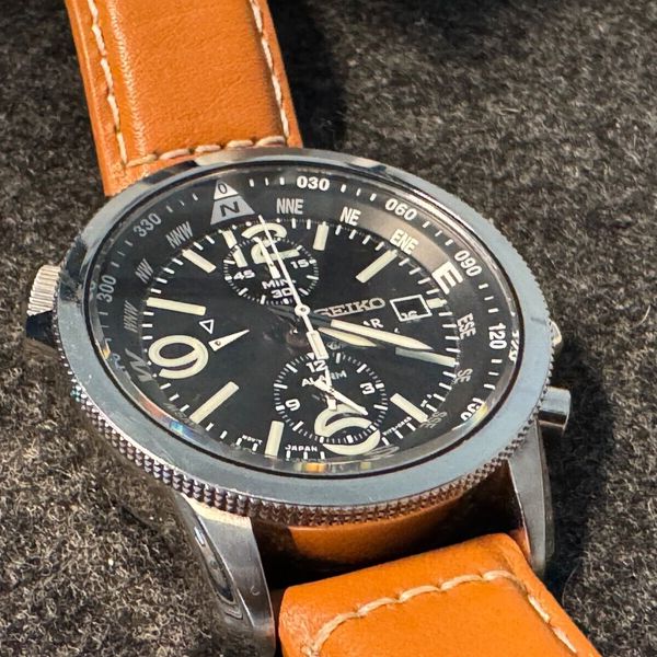 Seiko Prospex SSC081/V172-0AG0 Chronograph Solar Black Dial Men's 42 mm ...