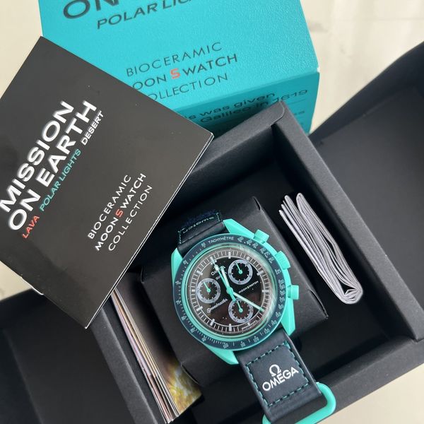 OMEGA X Swatch Moonswatch Mission on Earth Polar Lights ,Receipt , New ...