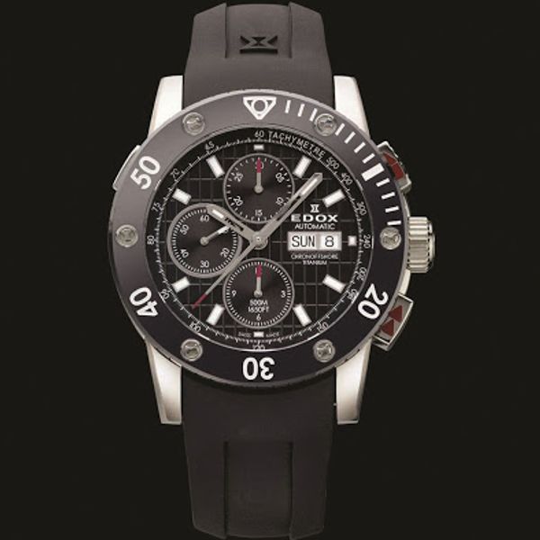 Edox Class 1 Chronoffshore Tin Tin Automatic Titanium 500M Ceramic ...