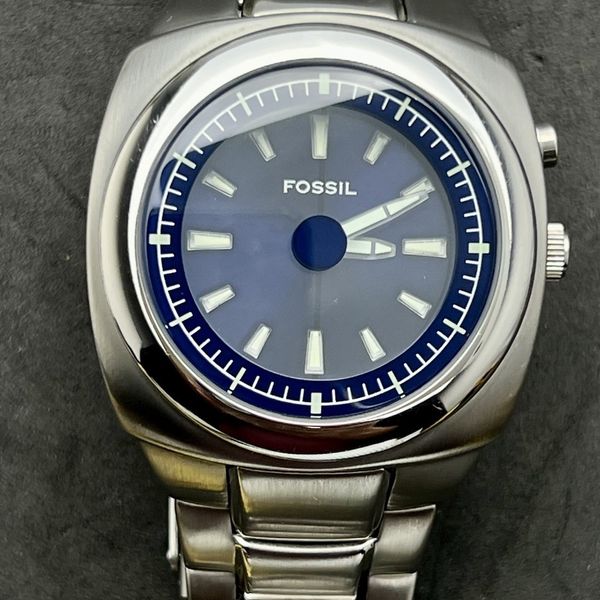 Vintage New 1990s FOSSIL Pre Big Tic Menâ s 44mm Quartz Watch Steel ...