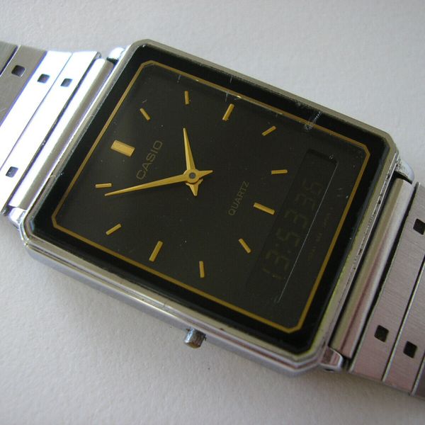 CASIO VINTAGE LCD / ANALOG WATCH AQ-709, AQ-709SG-1A, MODULE 306, OLD ...