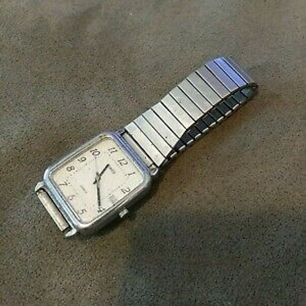 Vintage Timex quartz watch wristwatch day date 395 LA cell T90 assemble ...