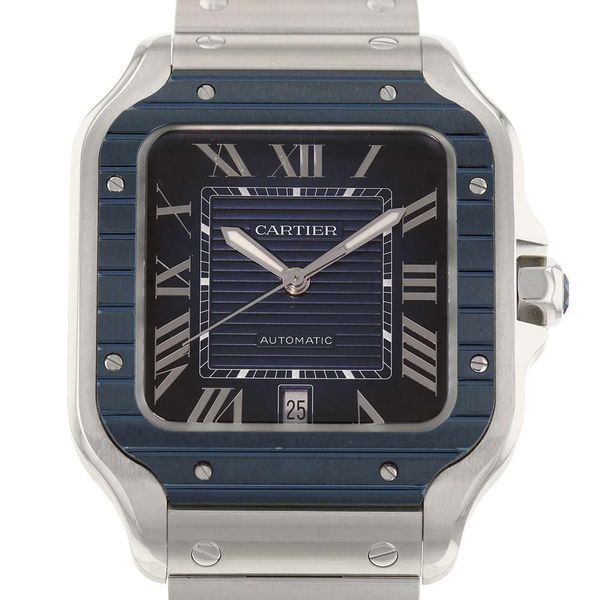 Cartier Santos de Cartier LM WSSA0048 Cartier watch blue dial ...
