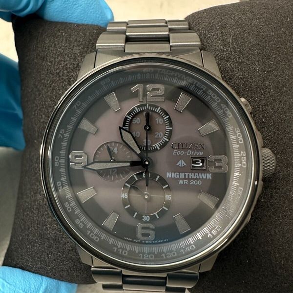 Citizen CA0295-58E Men's Black Nighthawk Chronograph Eco-Drive Watch ...