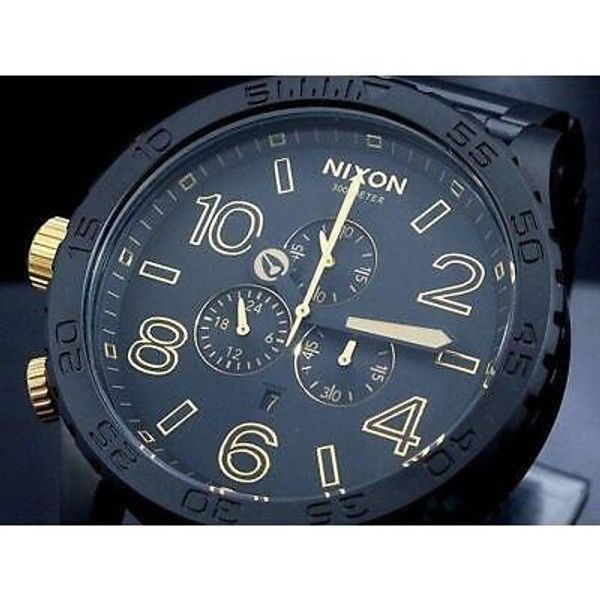 Nixon NIXON watch 51-30 CHRONO A083-1041 MATTE BLACK GOLD A0831041 ...