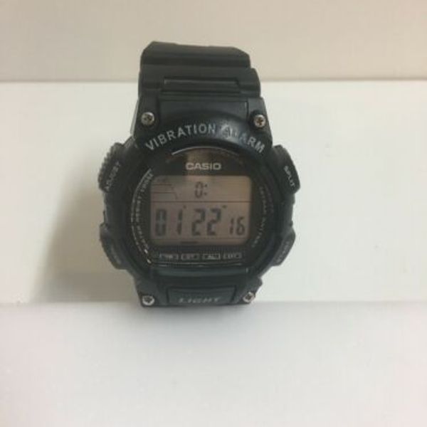 CASIO W736H Digital Black Resin Band [3446] - 100 Meter WR -Vibration ...