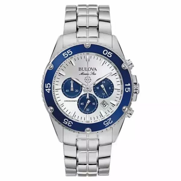 Bulova Marine Star Chronograph Stainless Steel Quartz Men's Watch ...
