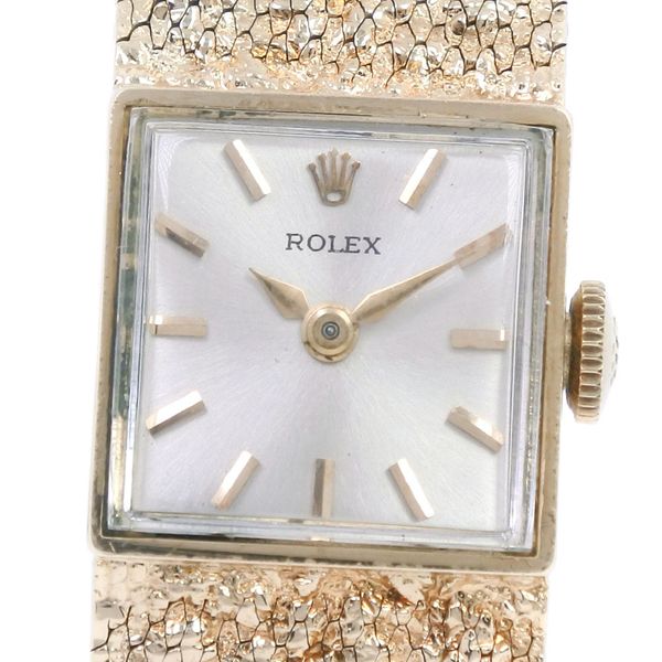 [ROLEX] Rolex cal.1401 K14 yellow gold hand-wound ladies silver dial ...