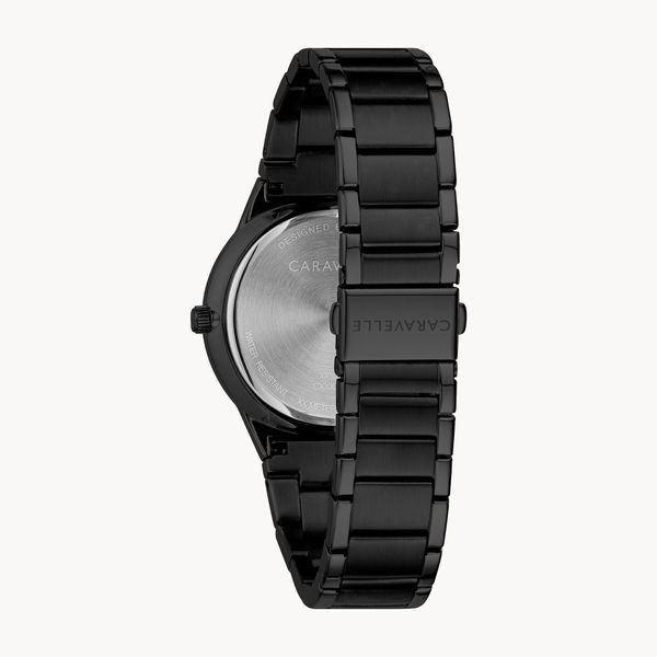 Caravelle By Bulova Men's Black ION Plated Stainless Steel Quartz Watch ...