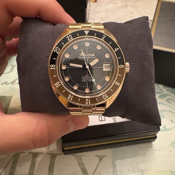 Bulova Oceanographer 41mm Rose Gold-Tone Stainless Steel Case 97B215 ...