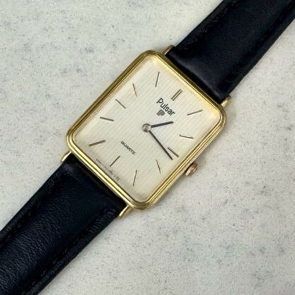Vintage Men’s PULSAR Tank Quartz Watch, Old Logo Y100-5589 - RUNNING ...