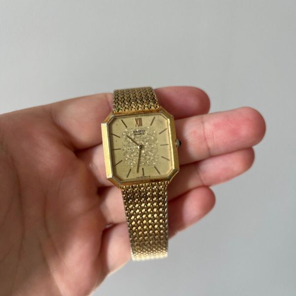 seiko vintage gold tone dress quartz watch, works | WatchCharts Marketplace