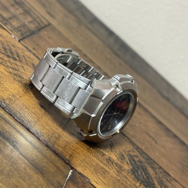 Casio Quartz WR100M 708 MTP3036 Date Watch Navy Blue Dial All Stainless ...