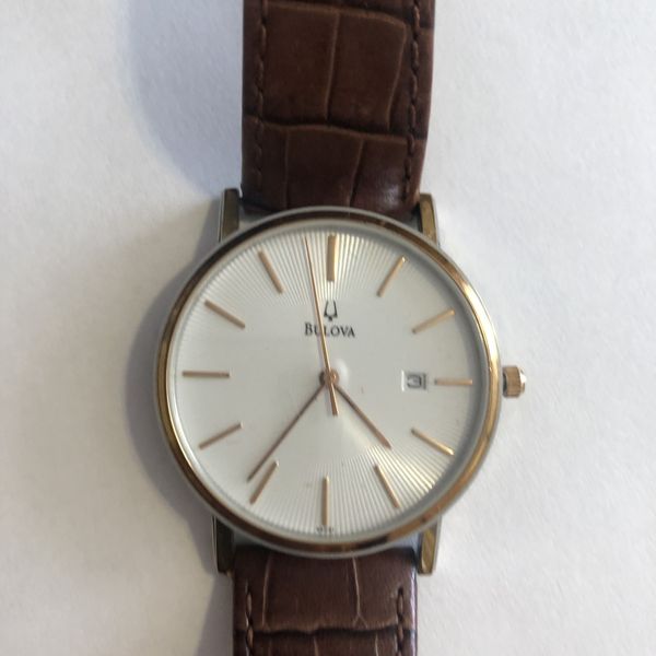 Bulova Men's Classic 3-Hand Calendar Date Quartz Leather Strap Watch ...