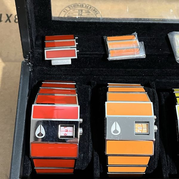 LOT OF 6 Nixon Rotolog Mens Watch Red Orange Yellow Green Blue Pink ...