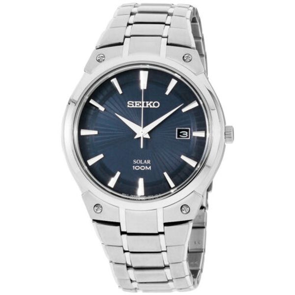 Seiko Solar Quartz Movement Blue Dial Men's Watch SNE323 | WatchCharts