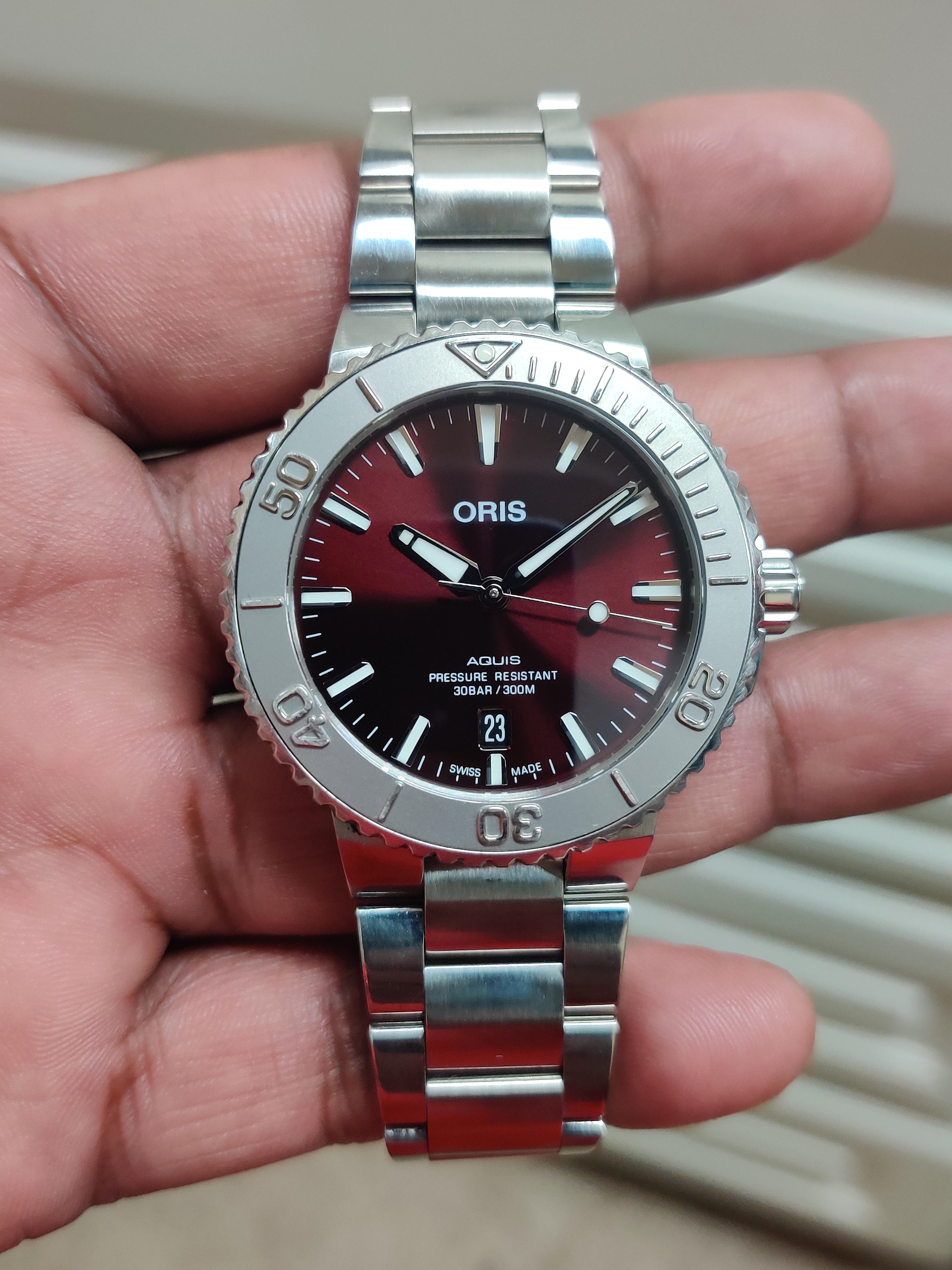 [WTS] ORIS Aquis Cherry 41.5 mm version | WatchCharts Marketplace