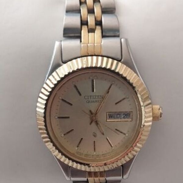 Citizen Day/Date 2 Tone Quartz Women Vintage Watch Gold Tone Dial ...