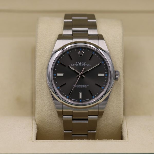 FSOT: Rolex Oyster Perpetual 114300 Rhodium Dial 39mm - Box & Papers ...