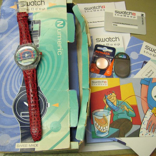 VINTAGE & RETRO ‘SWATCH ~ THE BEEP’ SWISS WATCH WITH BUILT IN PAGER ...