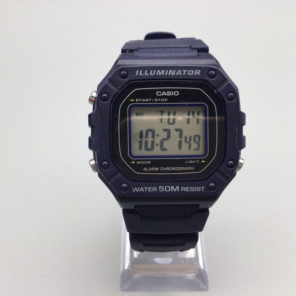 Casio Illuminator Watch Men 43mm Blue Digital Backlight Day Date ...