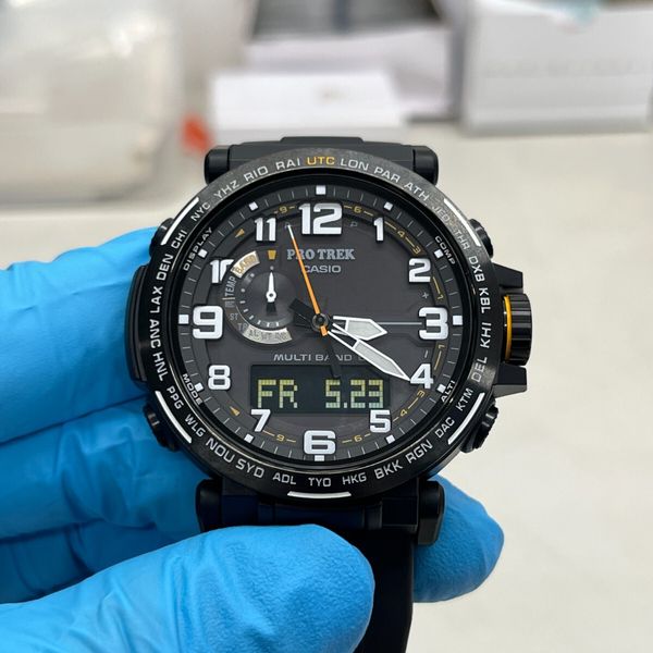 Casio Pro Trek Men's Tough Solar Triple Sensor Atomic 52mm Watch PRW ...