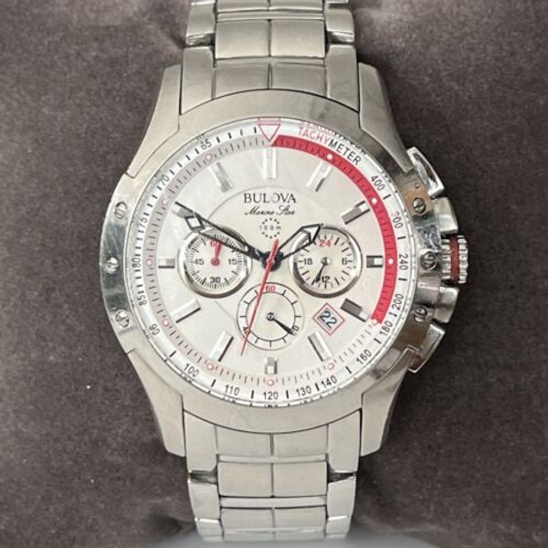 BULOVA MARINE STAR Chronograph Stainless Steel Men's Watch - 96B383 ...