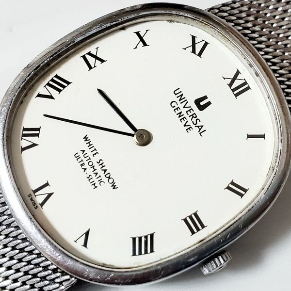 VINTAGE UNIVERSAL GENEVE WHITE SHADOW AUTOMATIC WATCH SWISS Check ...