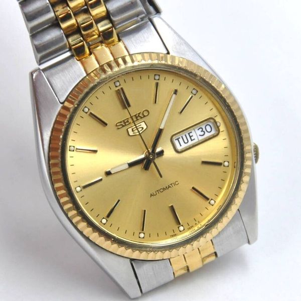 "Near Mint Seiko 7S26-3110 Automatic Men's Watch Two-Tone Gold Silver Japan Made | WatchCharts ...