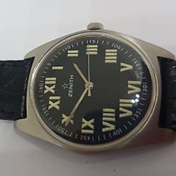 【Free Shipping】 Watch Watch Zenith Clock Case esfera negra rara dcada ...