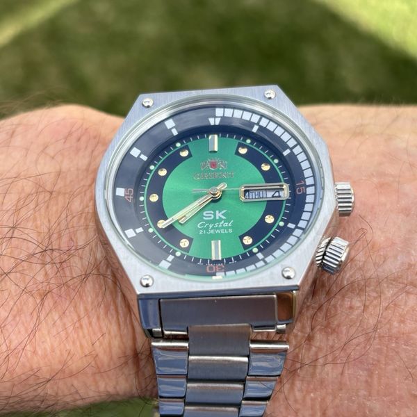 Orient SK Sea King Automatic Watch Calendar Watch 21 Jewels Green Dial ...